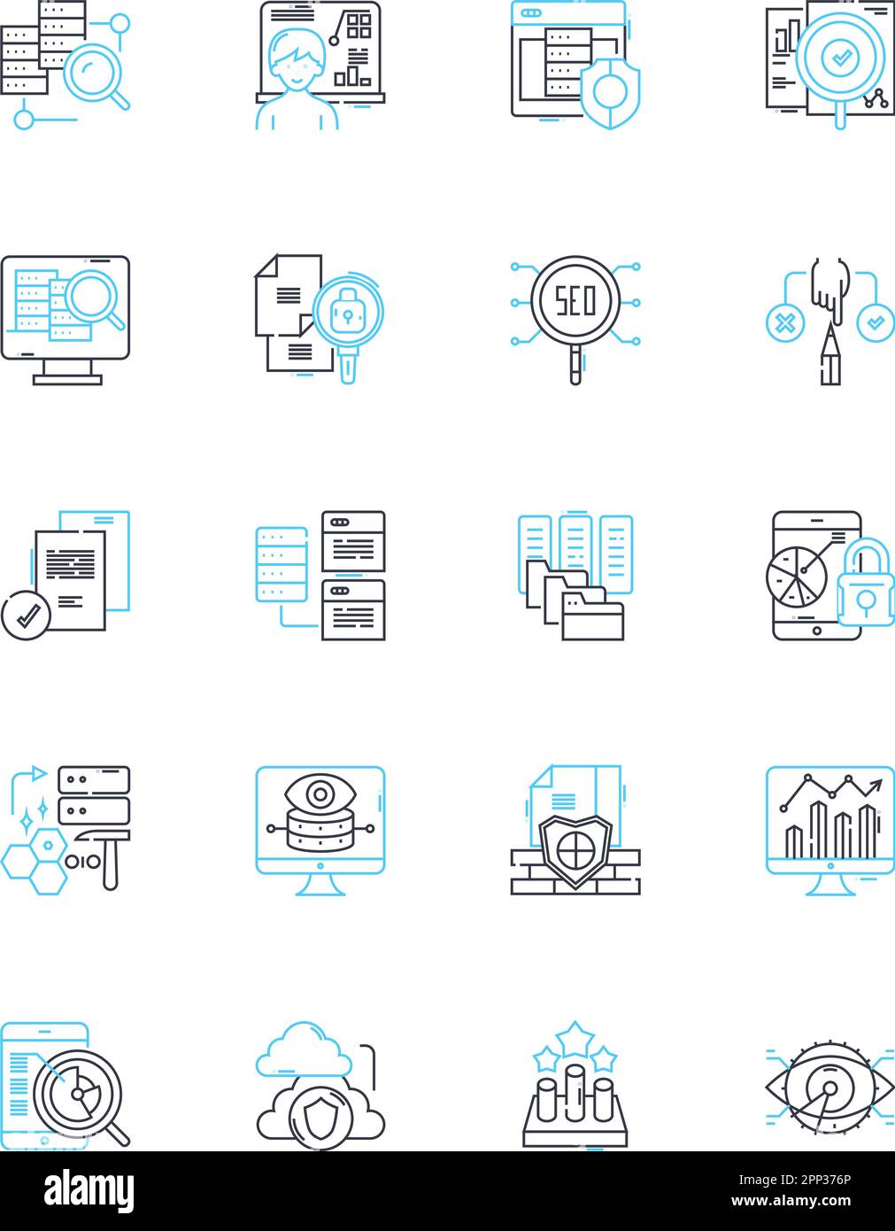 Complex Computation Linear Icons Set Algorithm Calculation Computation Regression