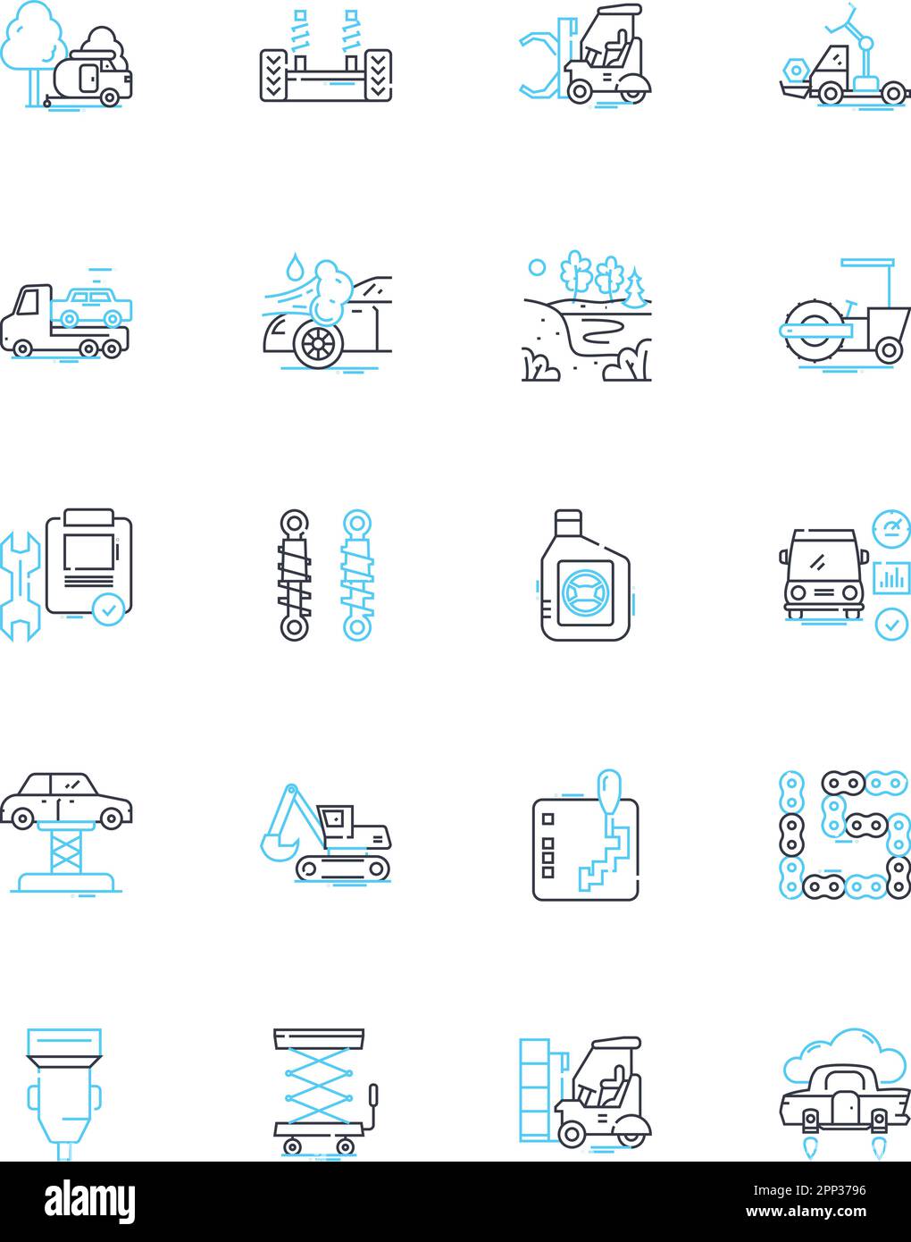 Automotive industry linear icons set. Vehicles, Automobiles, Cars ...