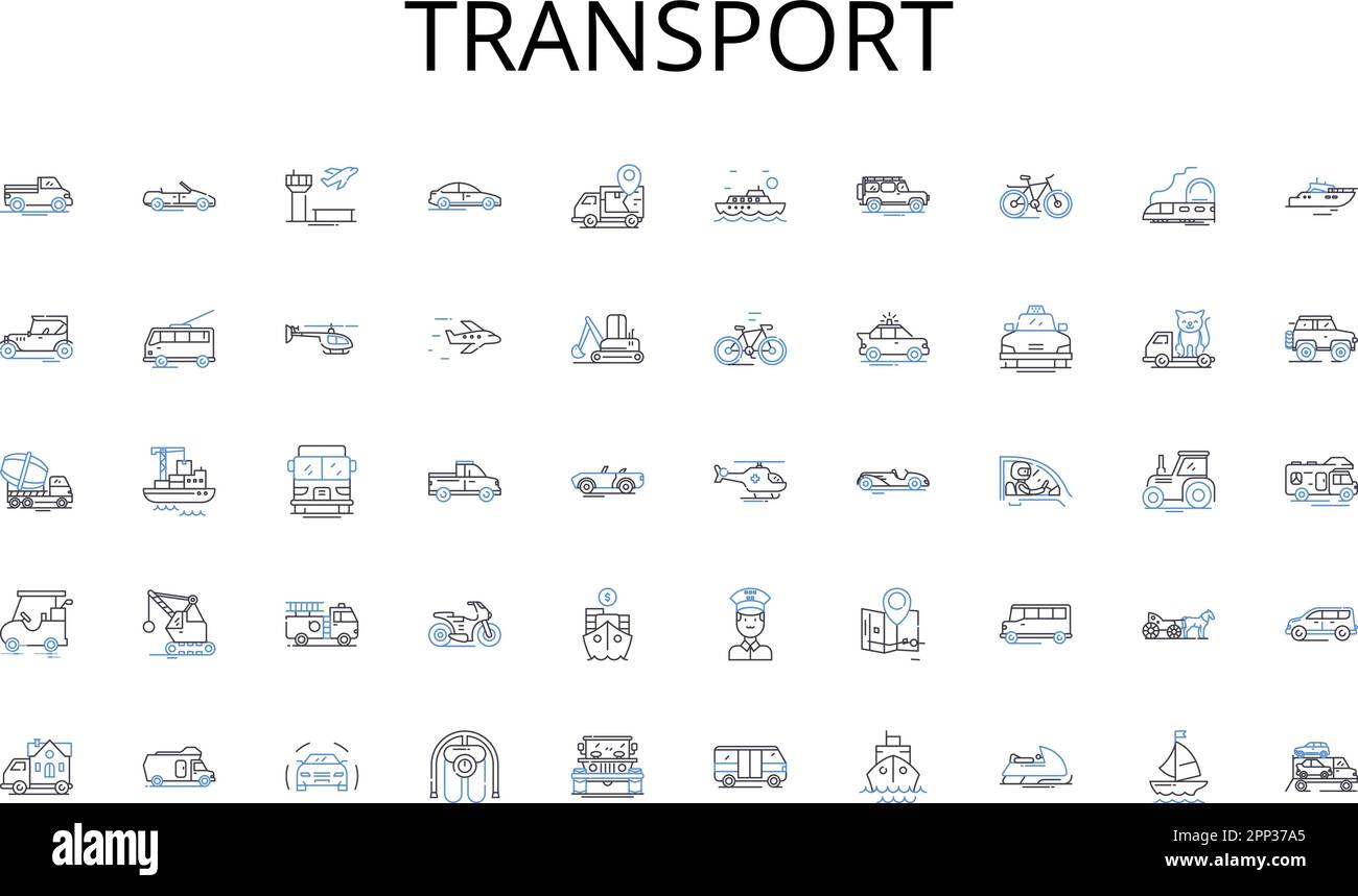 Transport Line Icons Collection Custom Unique Personalized Tailored Handcrafted One Of A