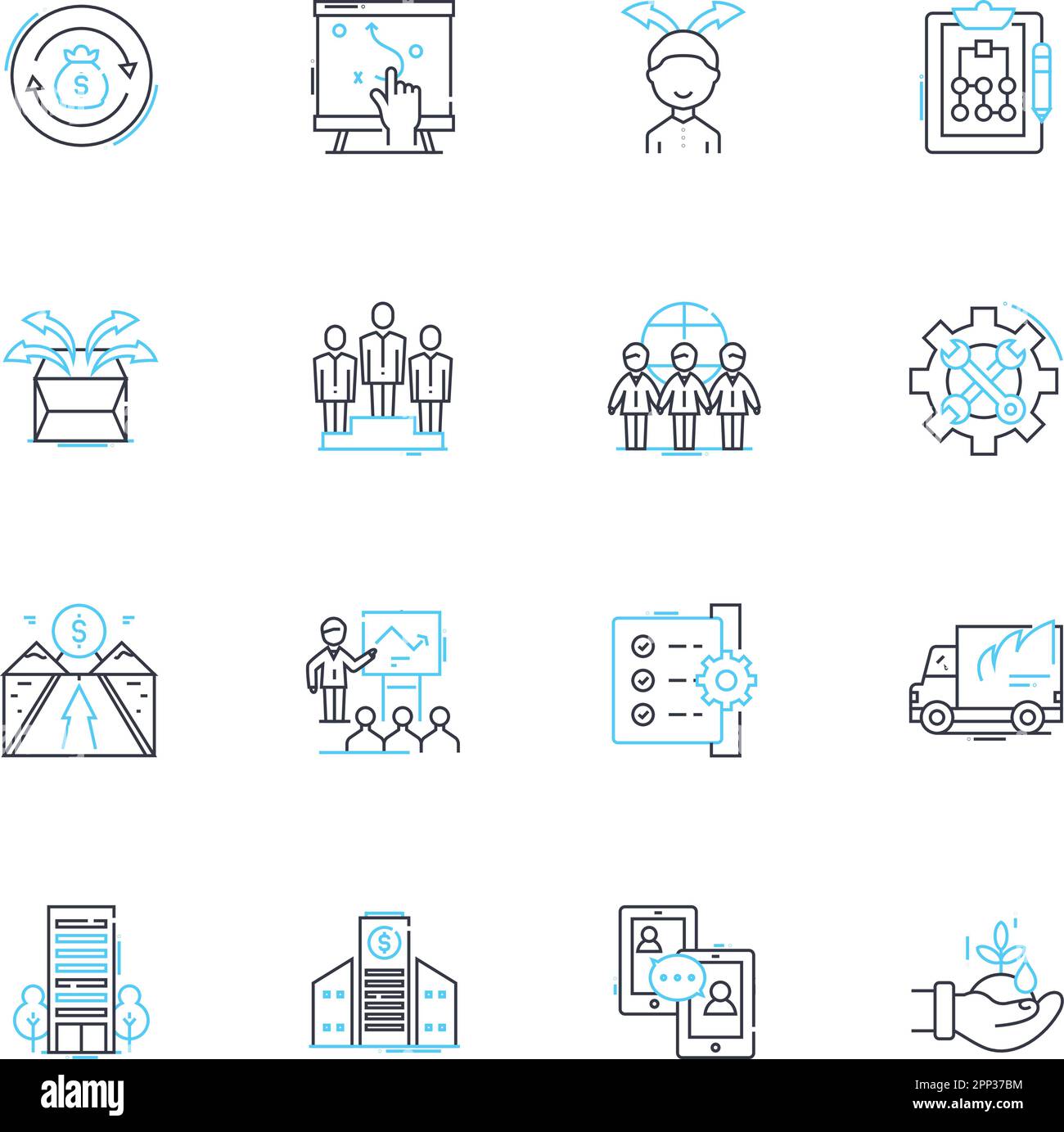 Beginning steps linear icons set. Initiative, Start, Introduction, Commencement, Launch ...