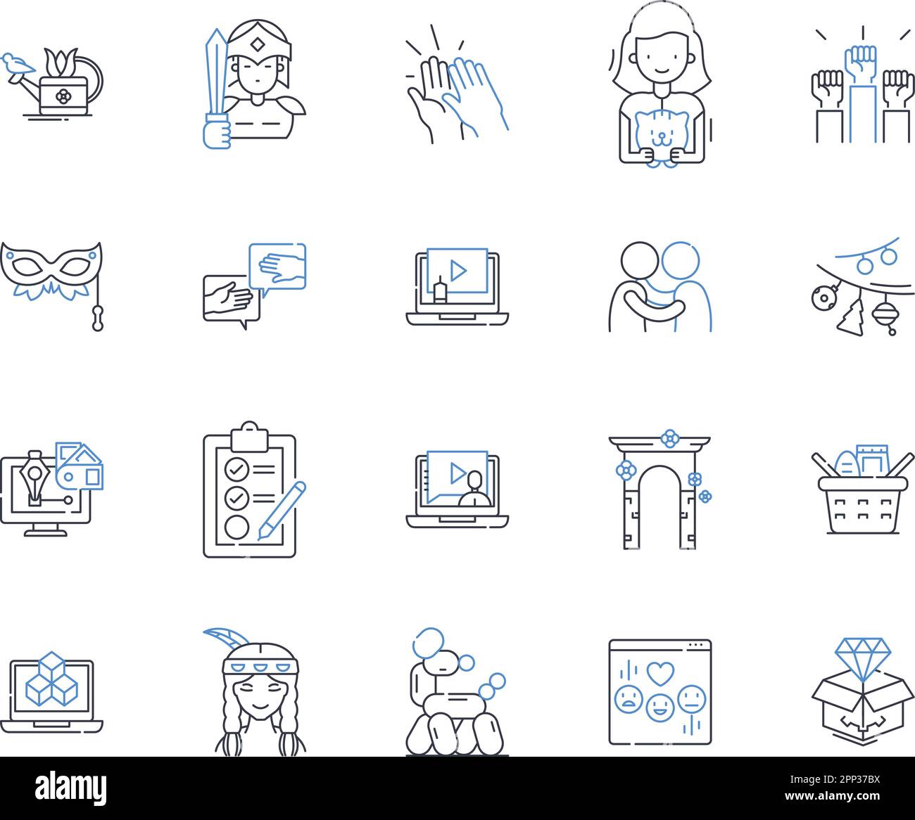 installation art line icons collection. Interactive, Site-specific ...