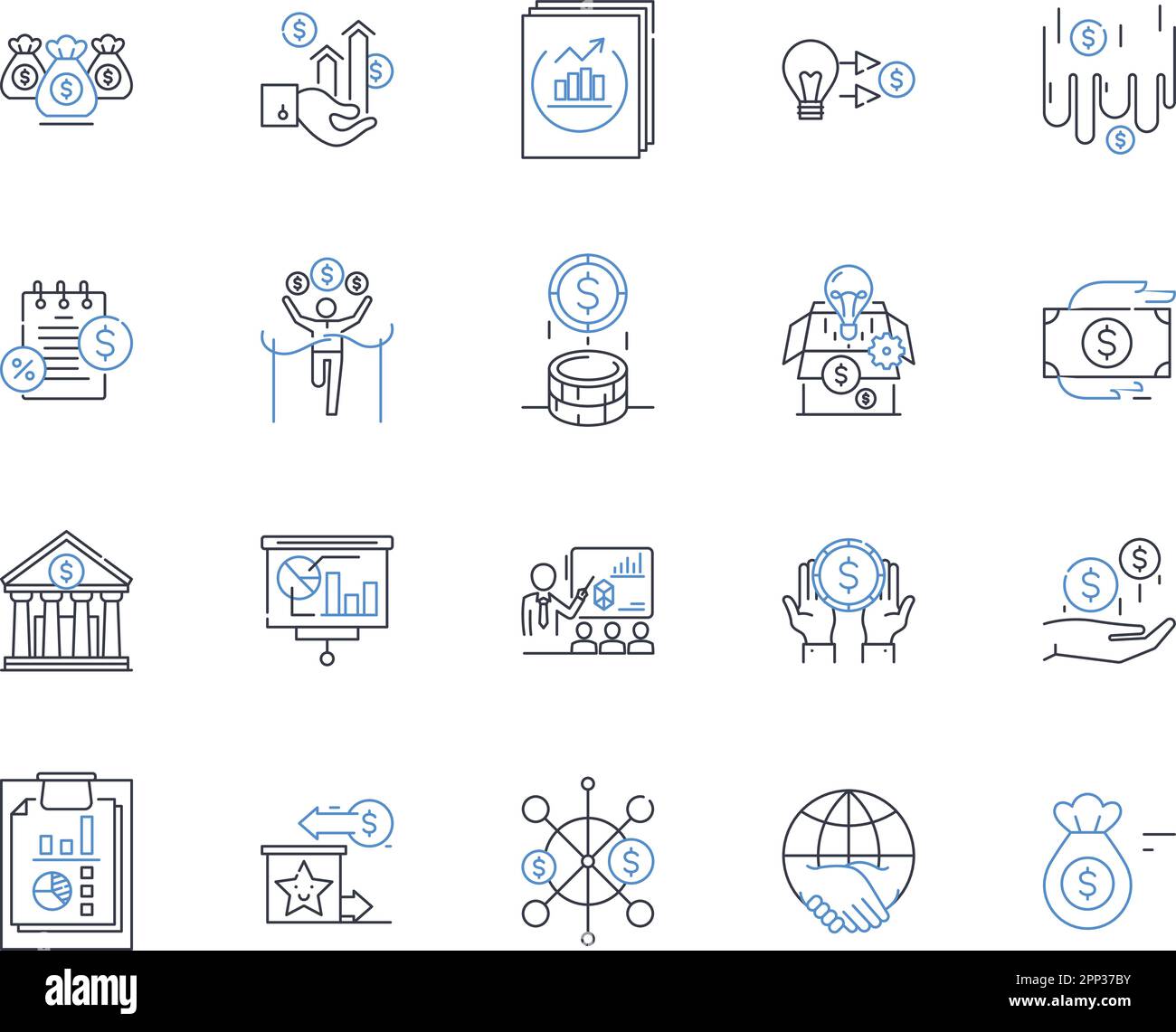 Capital domain line icons collection. Finance, Investment, Banking ...