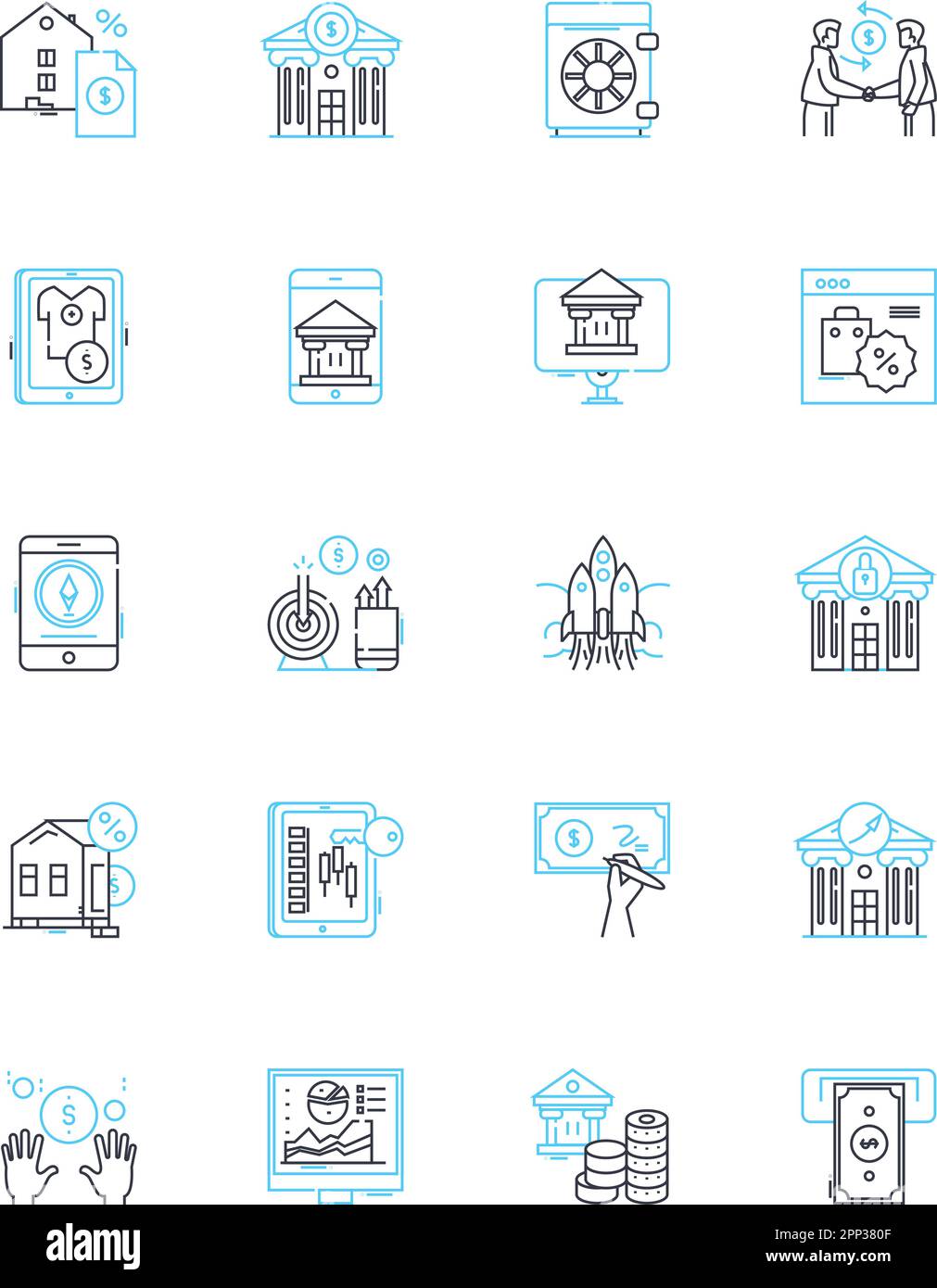 Virtual Design Linear Icons Set Virtuality Graphics D Modelling Simulation Visualization