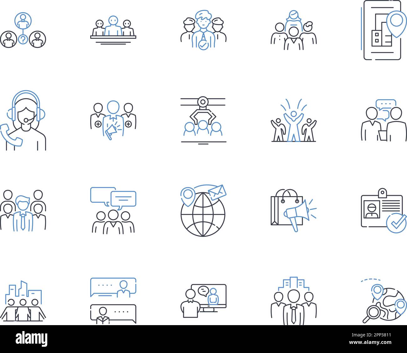 Commercial establishment line icons collection. Retail, Mall, Shopping ...