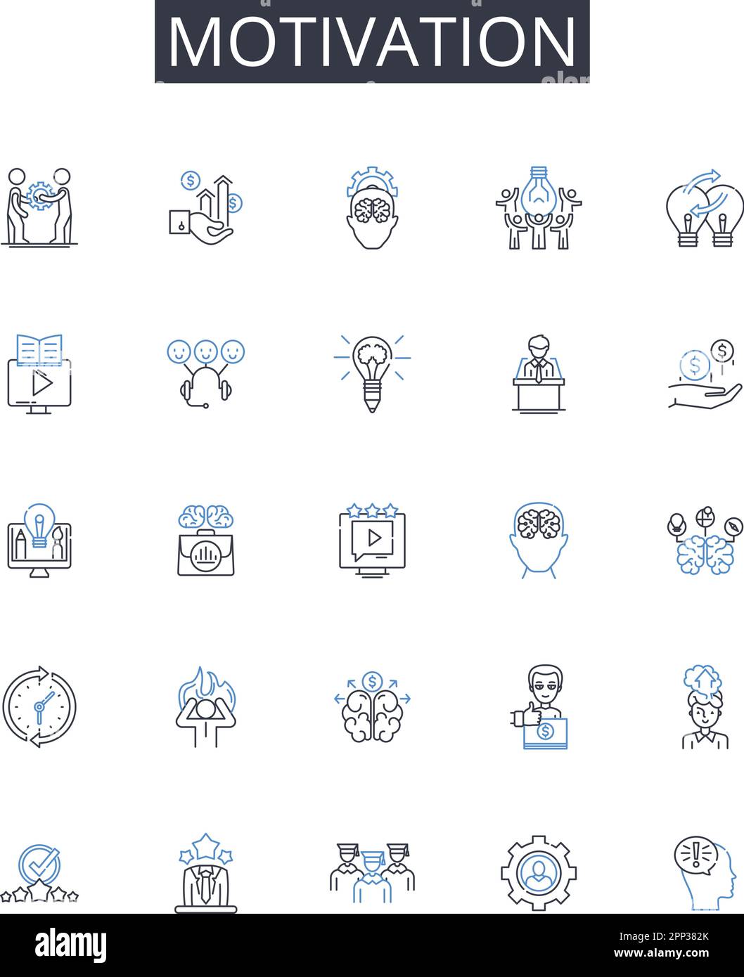 Motivation line icons collection. Enthusiasm, Drive, Inspiration ...