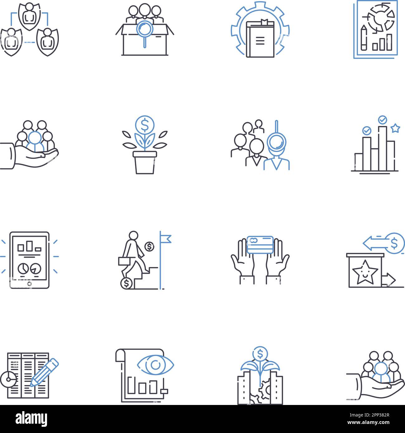 Organizational agility outline icons collection. Adaptivity ...
