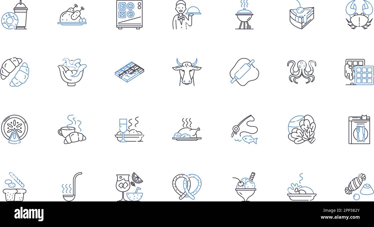 Fishing line icons collection. Angling, Tackle, Reel, Hook, Lure, Bait ...