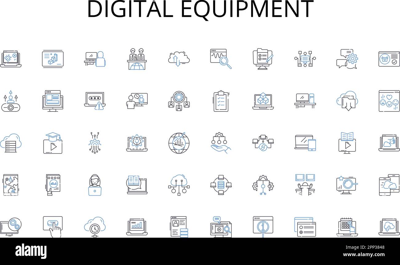 Digital equipment line icons collection. Embroidery, Pottery ...