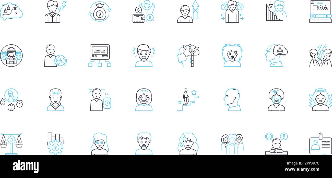 Time intelligence linear icons set. Analytics, Forecasting, Machine ...