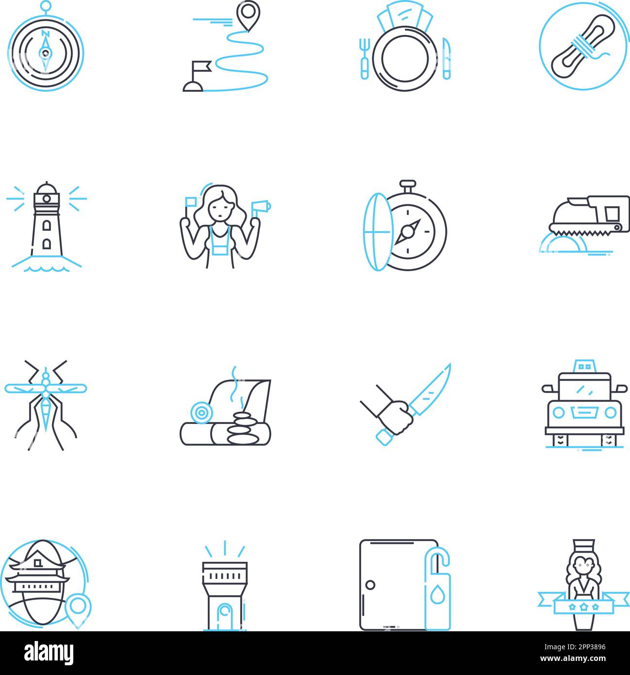 Literary prose linear icons set. Narrative, Dialogue, Symbolism ...