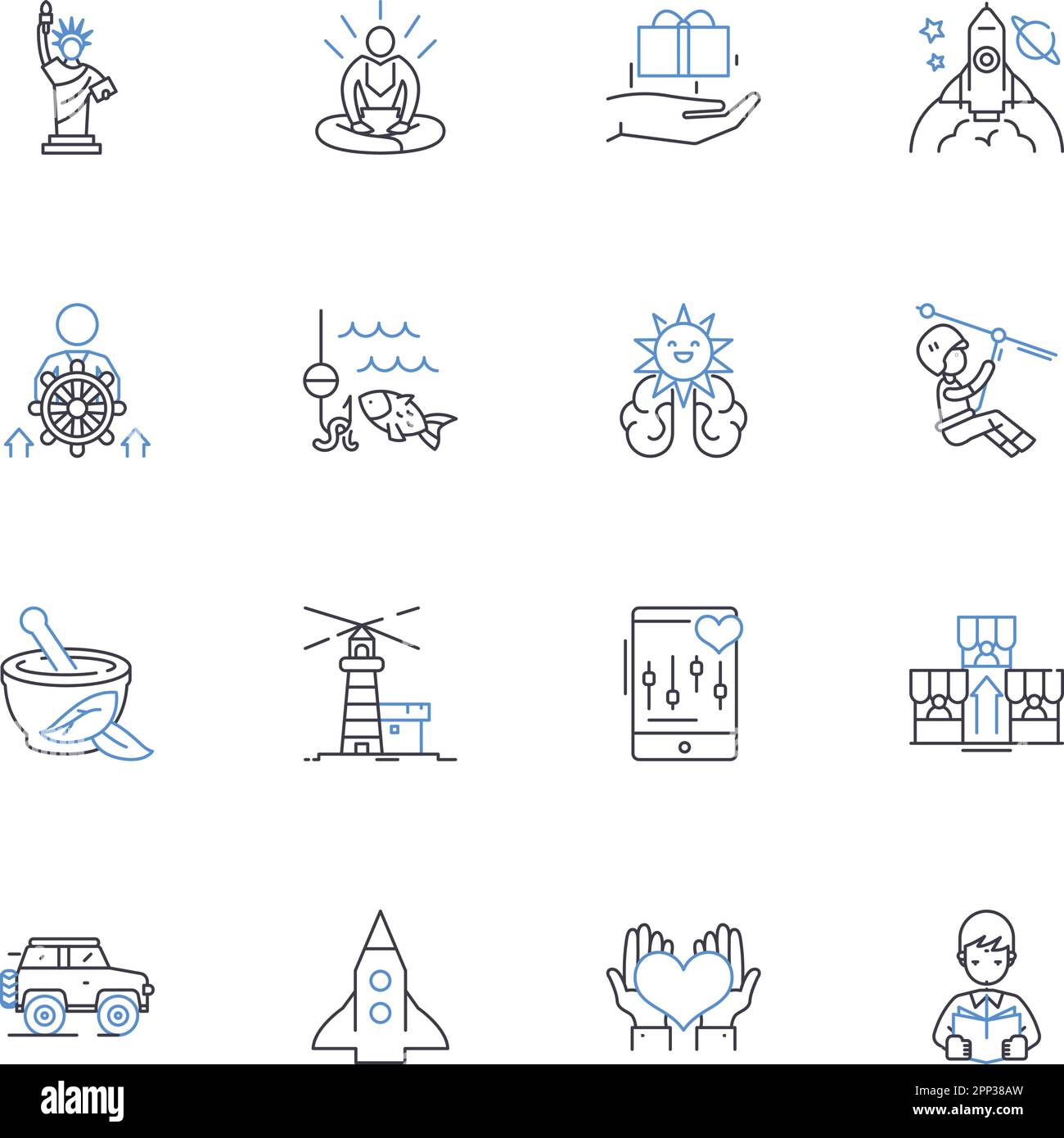 Trekking team line icons collection. Hiking, Trailblazers, Wilderness ...