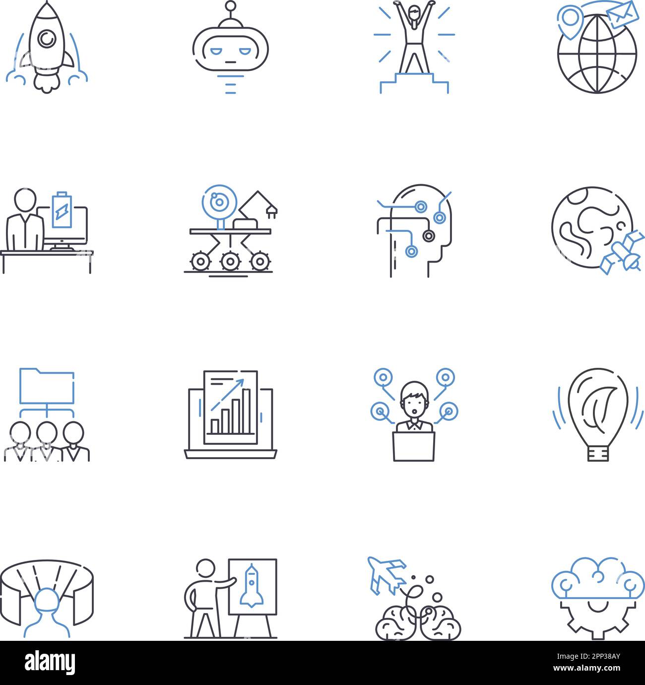 Futuristic proposal line icons collection. Innovation, Futurism ...