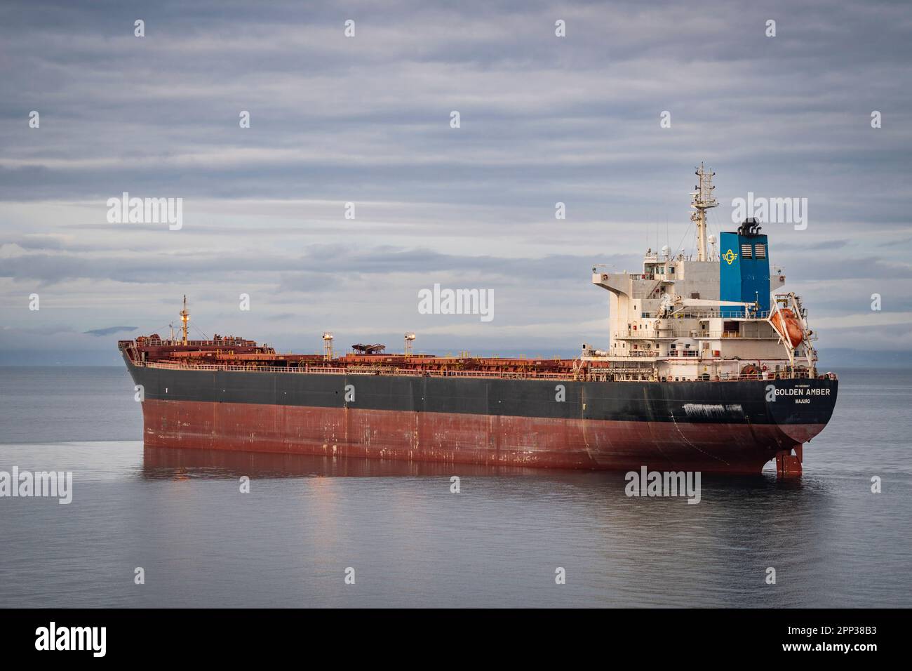 Iron ore carrying bulk freighter off Ragged Island in Eclipse Sound at ...