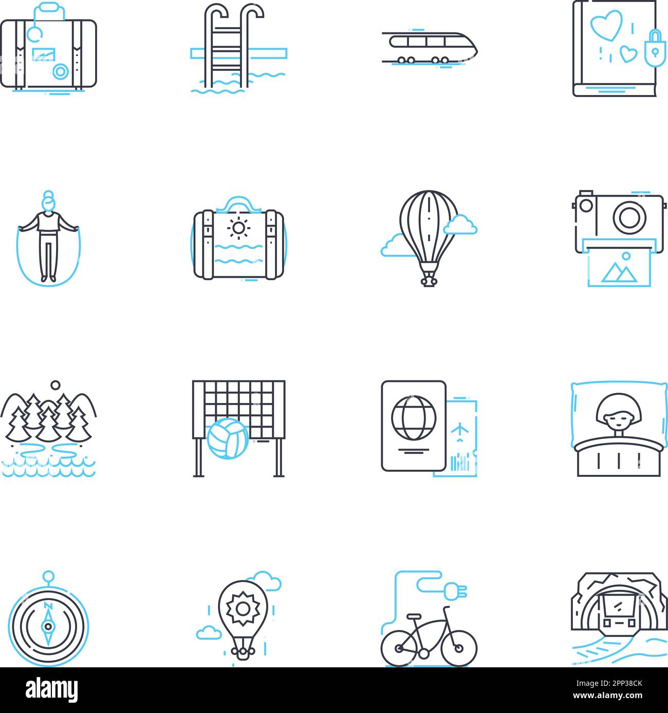 Expedition linear icons set. Exploration, Adventure, Quest, Trek ...