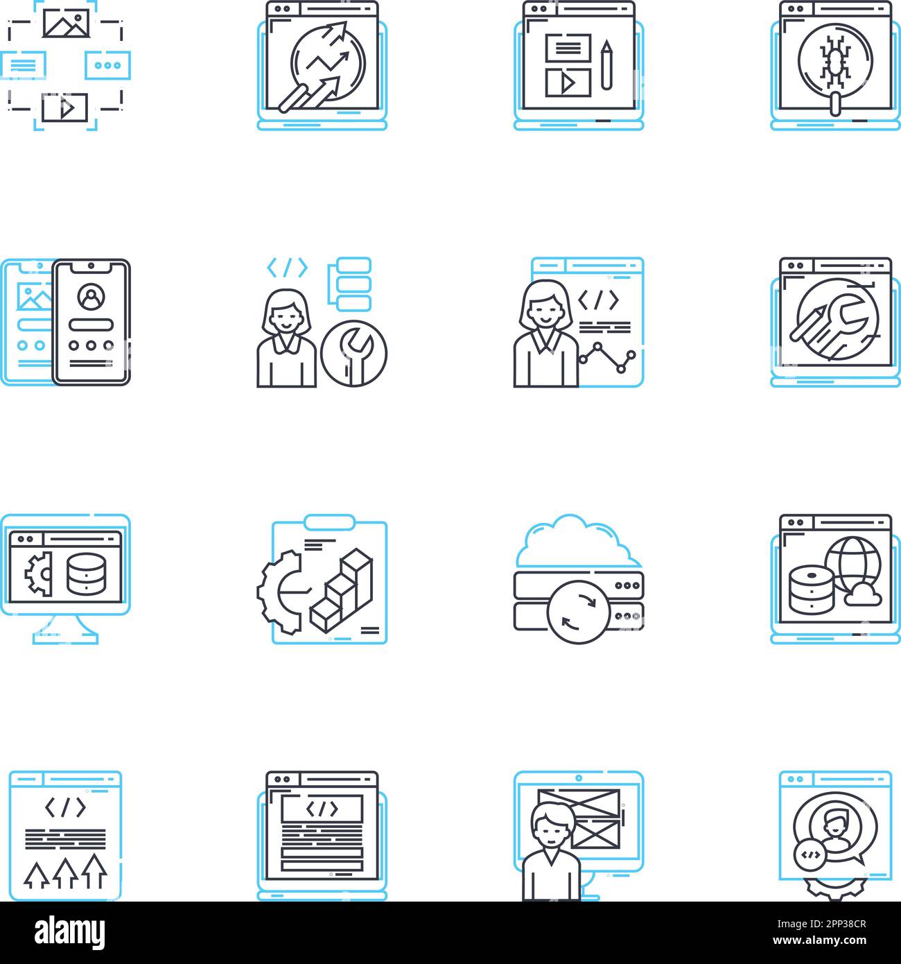 Creator linear icons set. Artistic, Creative, Innovative, Imaginative ...