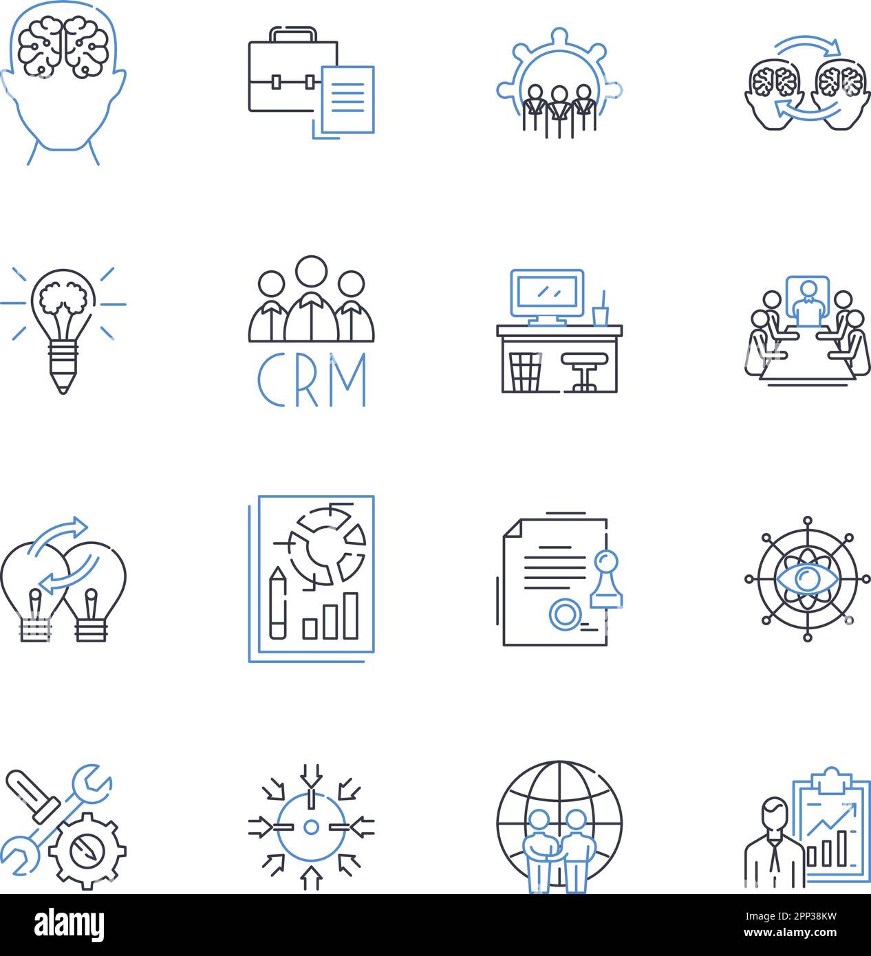Business staff line icons collection. Employees, Executive, Management ...