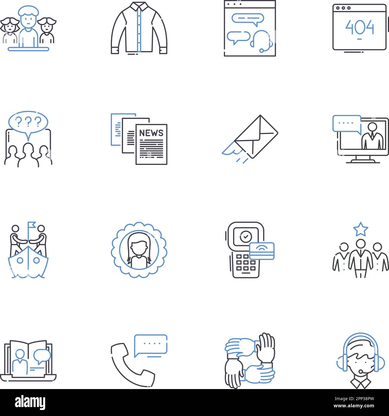 Distributor and consumer line icons collection. Partnership, Market ...