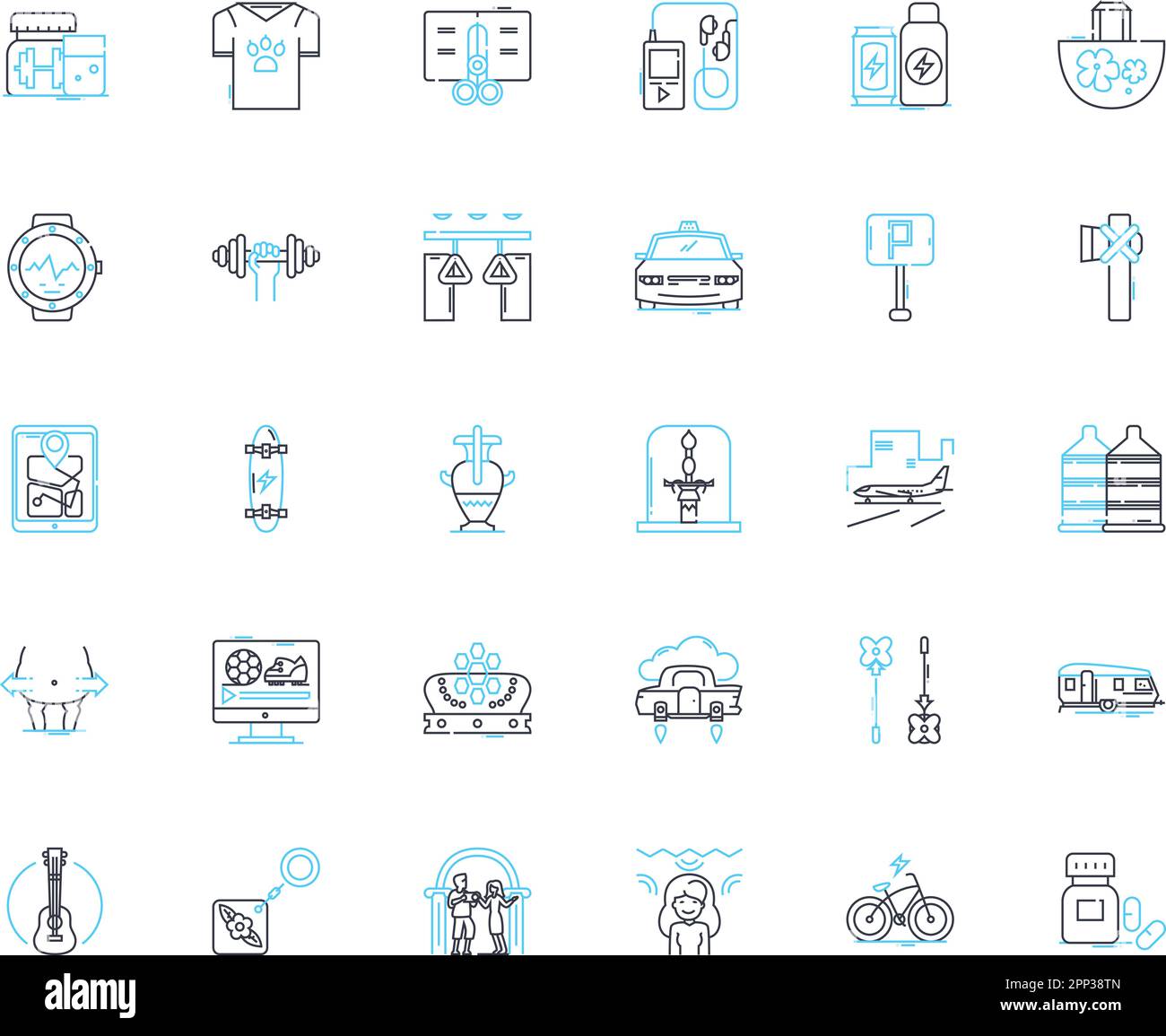 Skill Sessions linear icons set. Agility, Balance, Coordination ...