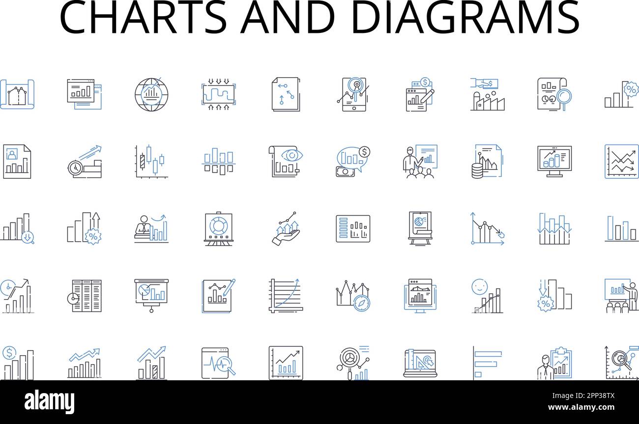 Charts and diagrams line icons collection. rainstorming, Collaboration ...