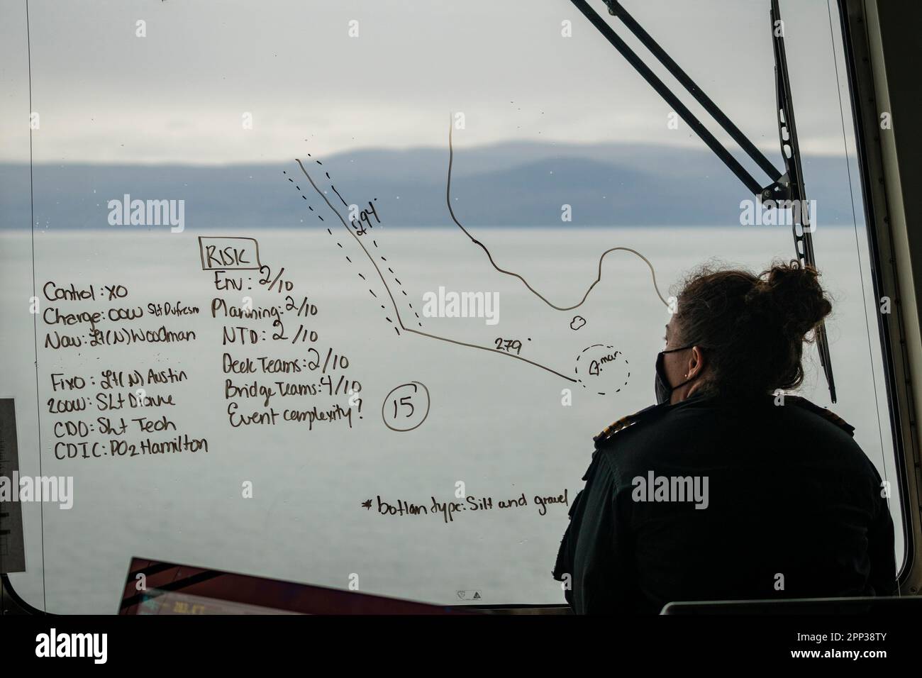 Commander Nicole Robichaud on the bridge of the patrol ship HMCS ...