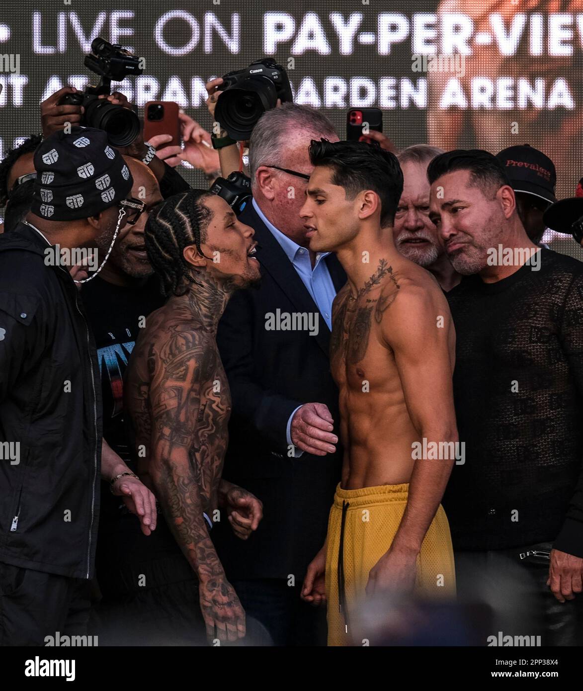 Las Vegas, Nevada, USA. 21st Apr, 2023. GERVONTA ‘TANK' DAVIS and RYAN ...