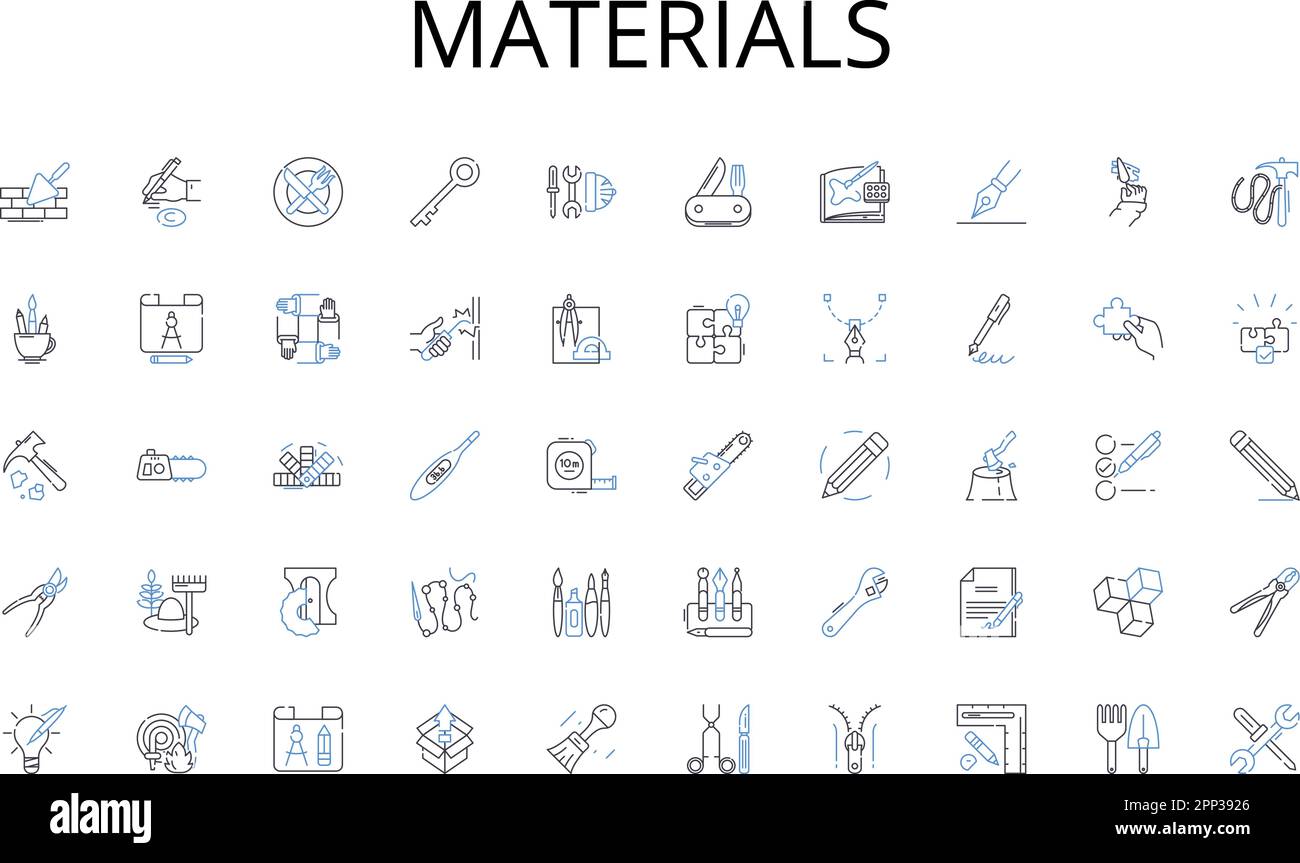 Materials line icons collection. Investment, Banking, Stock, Credit ...