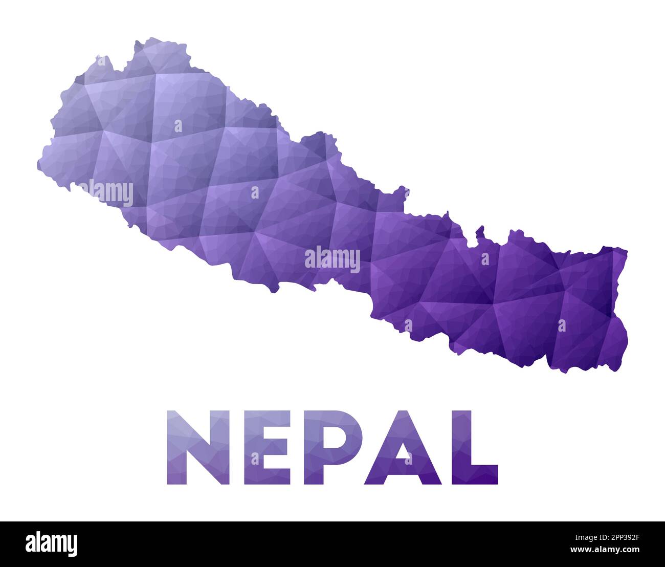 Map of Nepal. Low poly illustration of the country. Purple geometric ... Map of Nepal. Low poly illustration of the country. Purple geometric ...