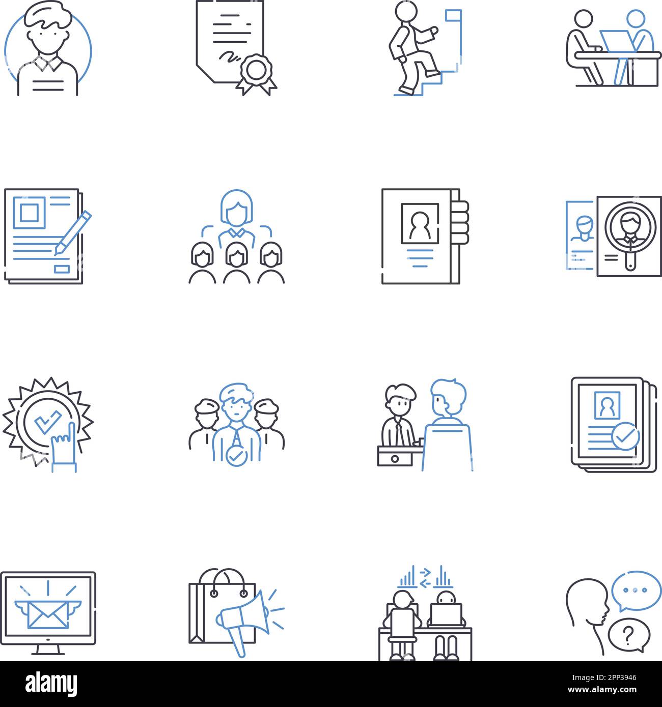 Recruitment drive line icons collection. Talent, Candidates, Hiring ...