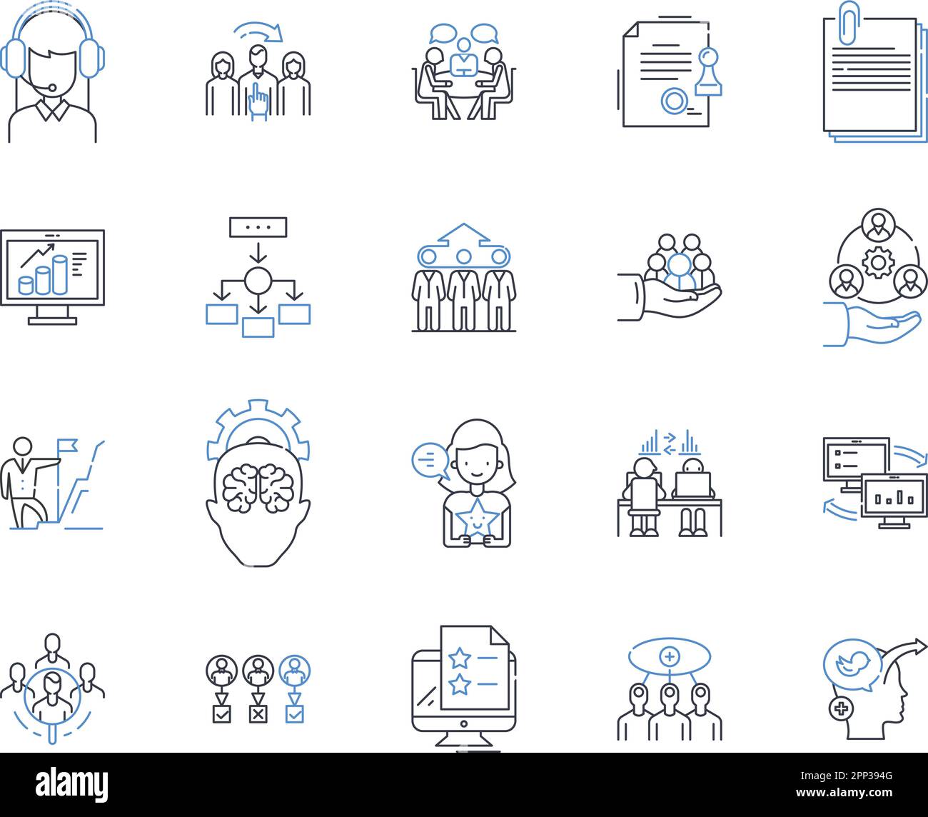 Oversight Line Icons Collection Regulation Supervision Management Monitoring Inspection