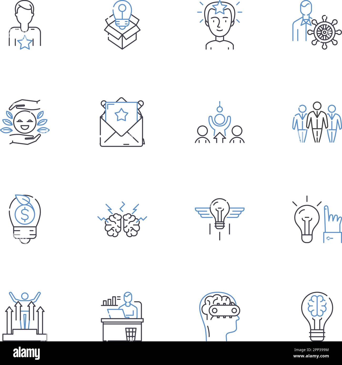 Power Line Icons Collection Authority Control Dominance Ability Influence Might Potency