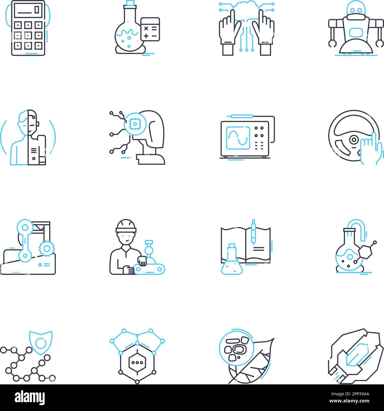 Technological devices linear icons set. Smartph, Tablet, Laptop ...