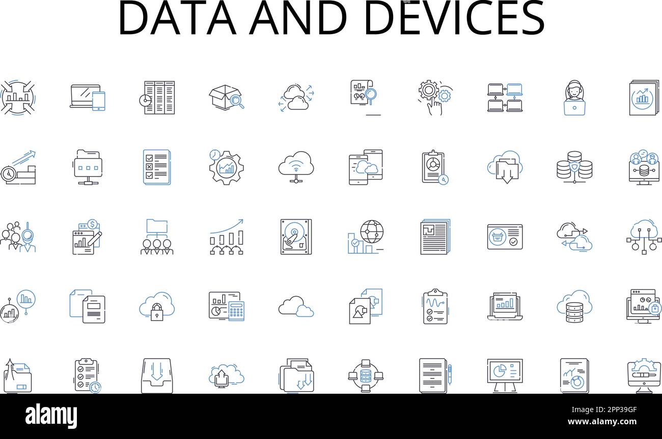 Data and devices line icons collection. Partnership, Teamwork, Alliance ...