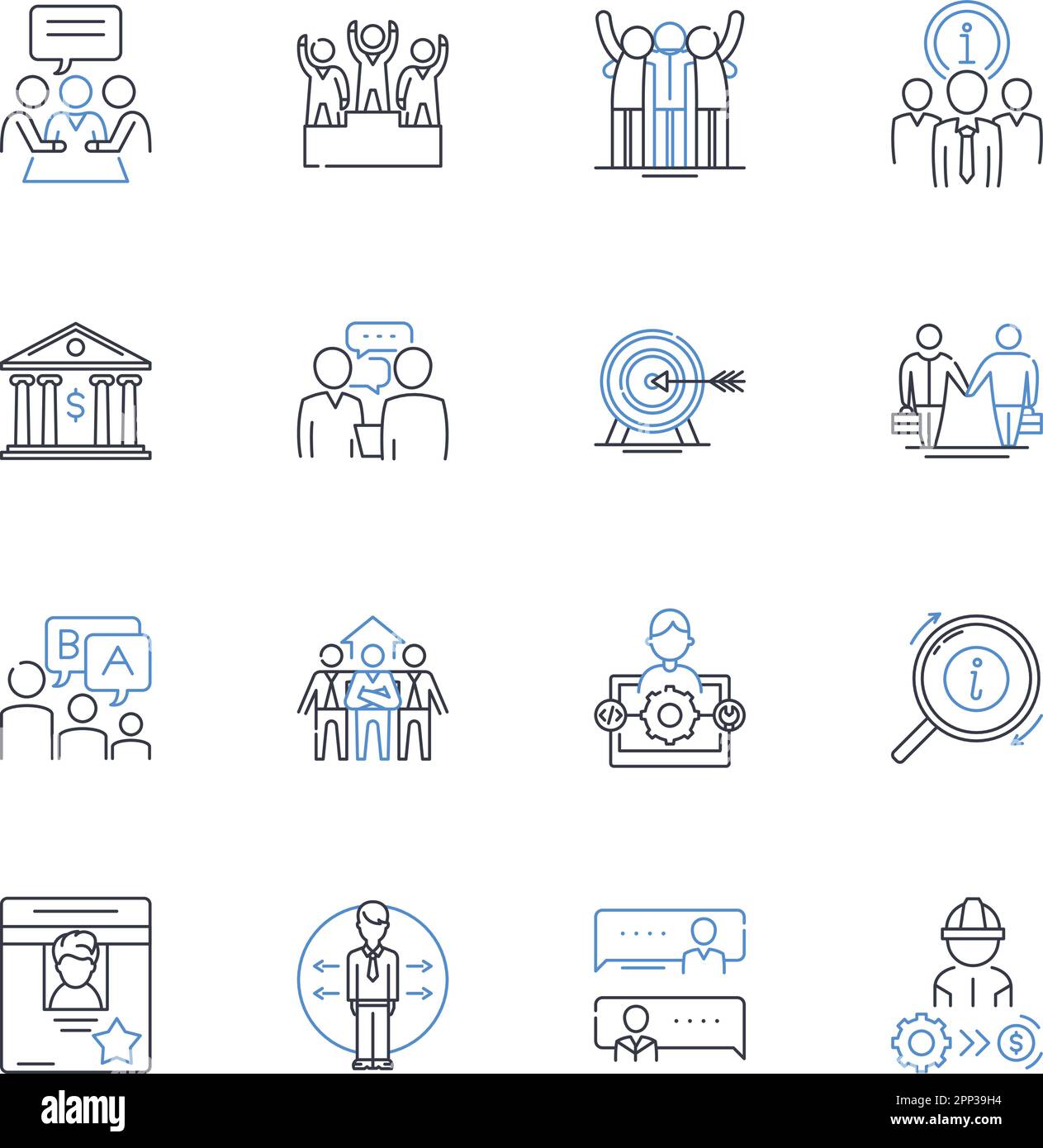 Communications Manager line icons collection. Strategy, Branding ...
