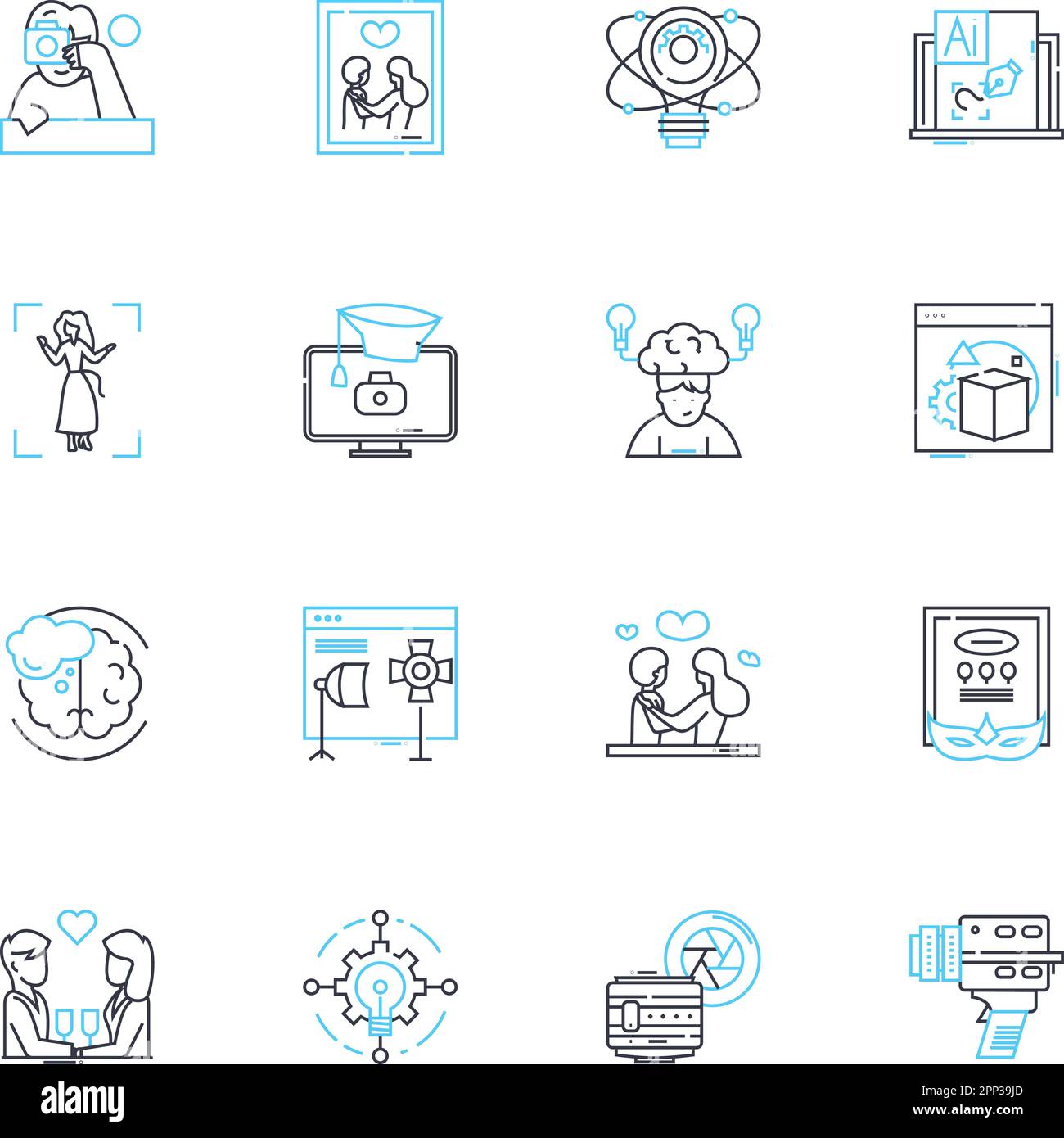 Web Industry Linear Icons Set E Commerce Seo Hosting Coding Web Design Html Css Line