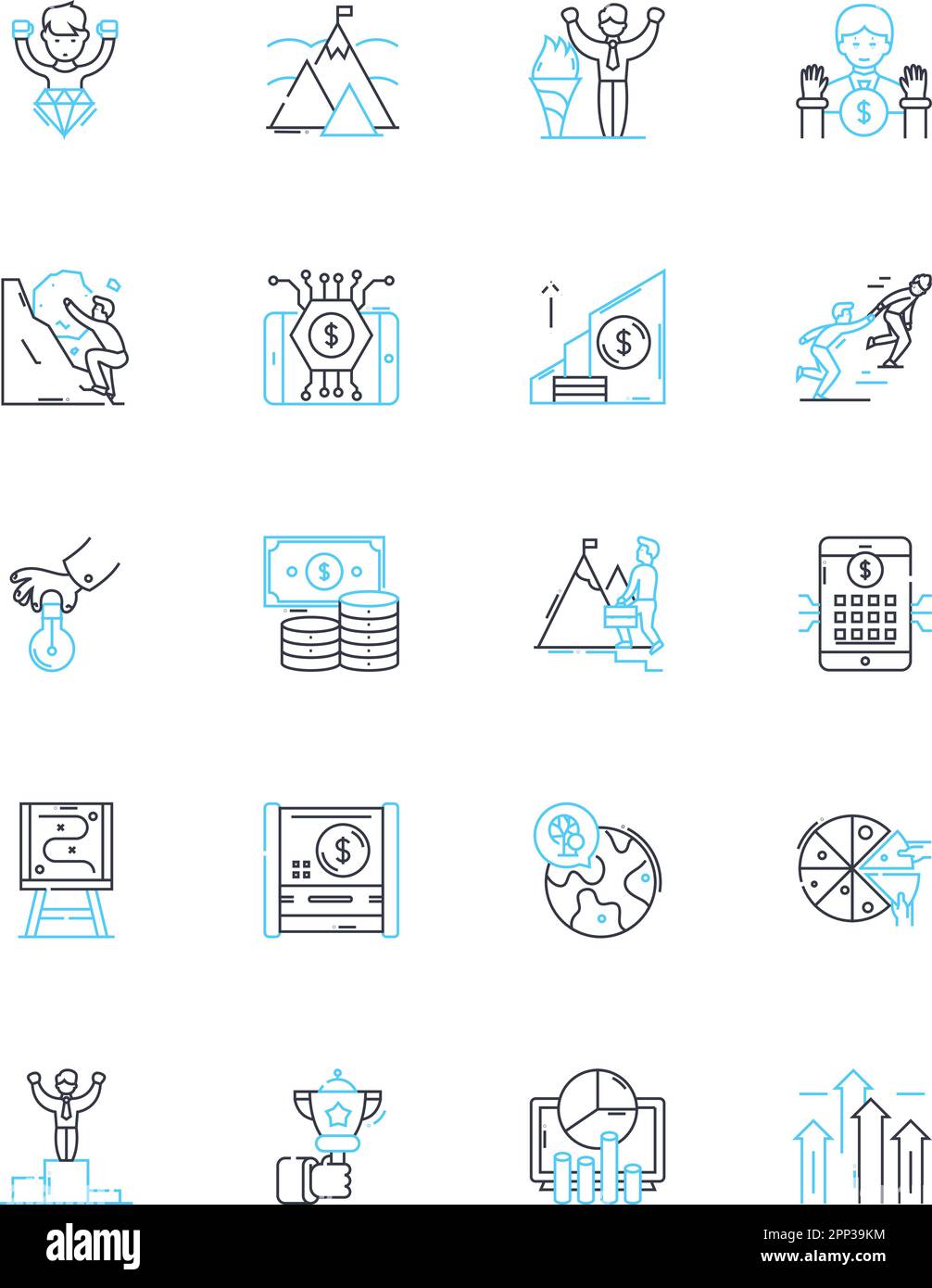 Productivity Metrics Linear Icons Set Efficiency Outputs Metrics