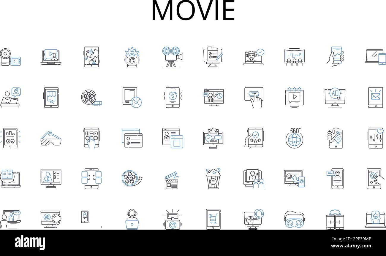 Movie line icons collection. Guardian, Light, Traveler, Darkness ...