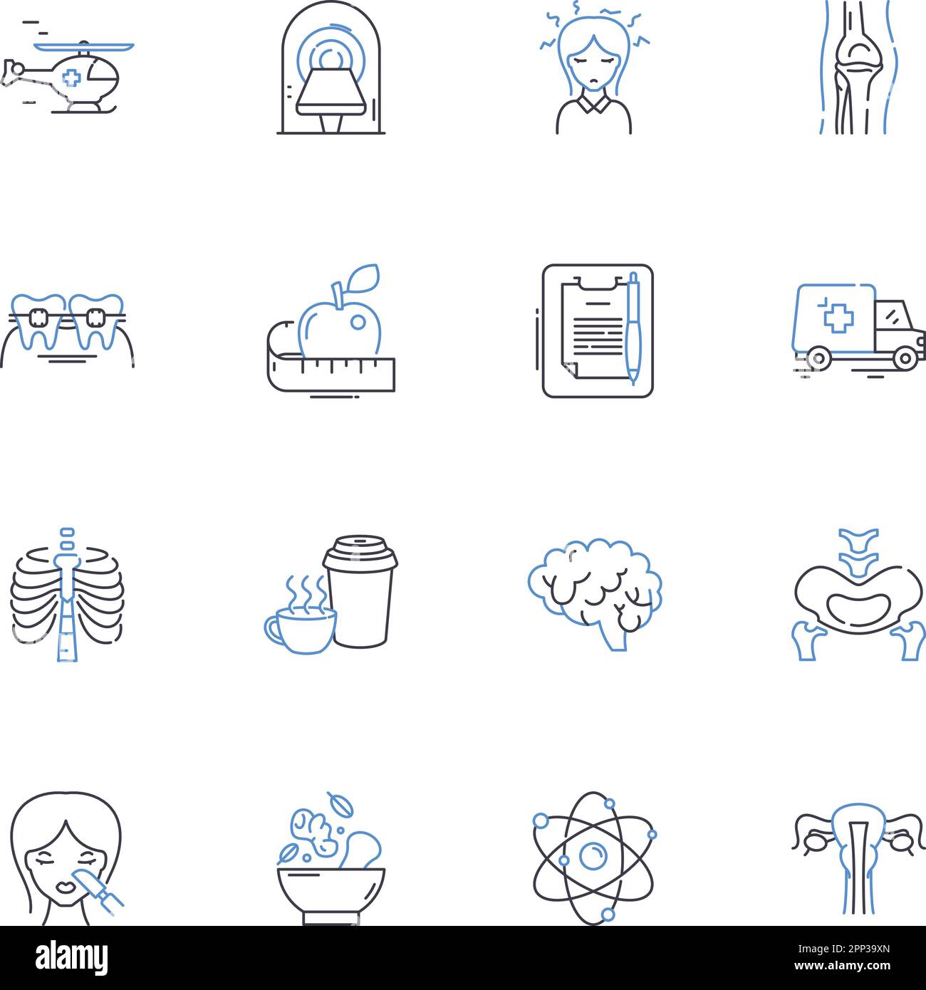 Public health initiatives line icons collection. Education, Prevention ...