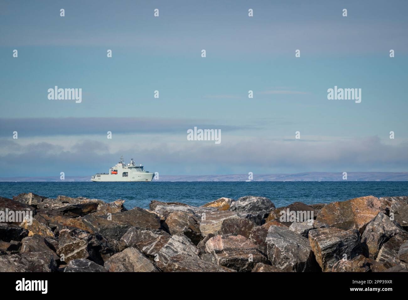 Arctic Offshore Patrol Vessel (AOPV 431) HMCS Margaret Brooke off Pond ...