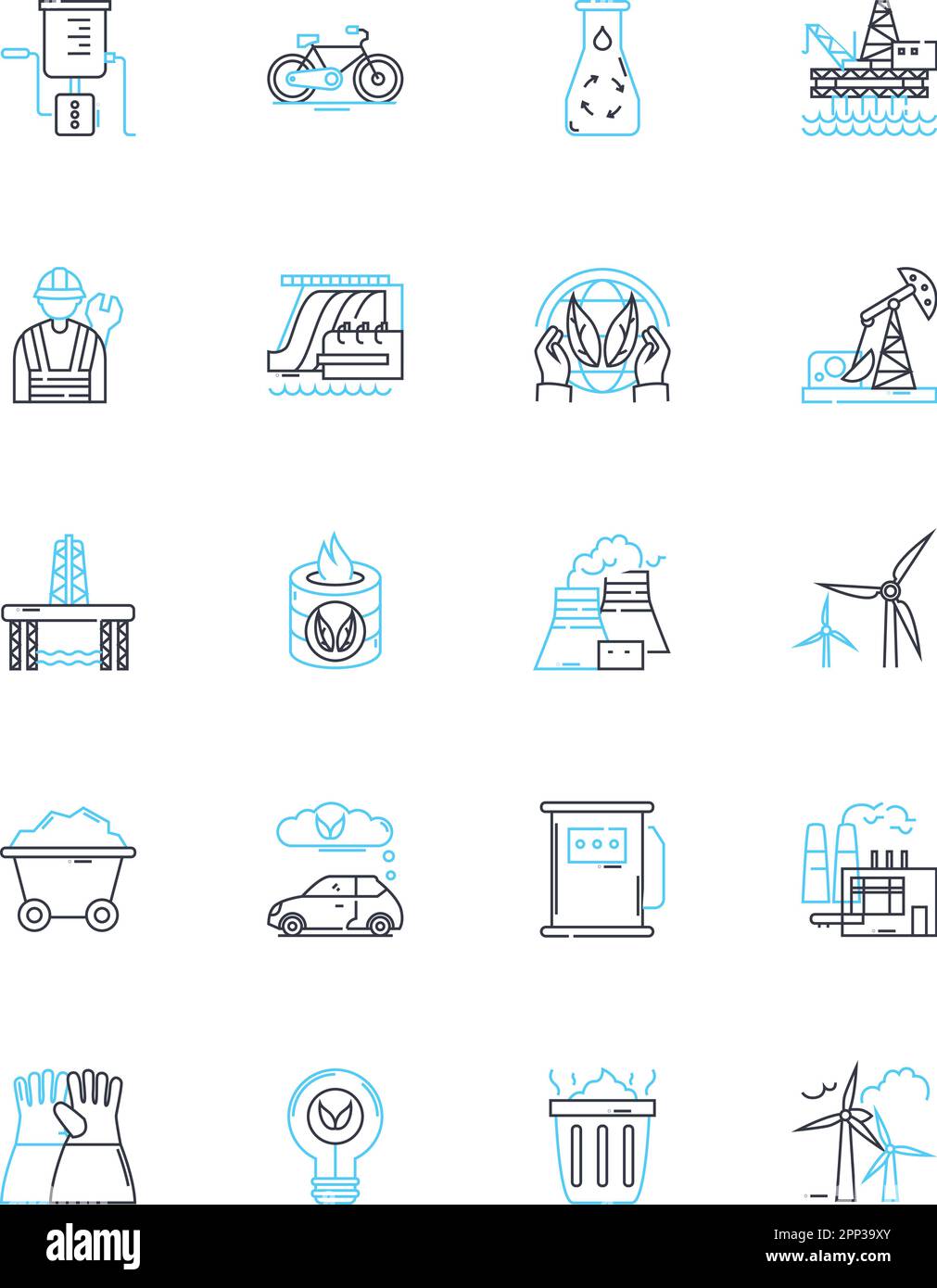 Proactive management linear icons set. Leadership, Planning, Prevention ...