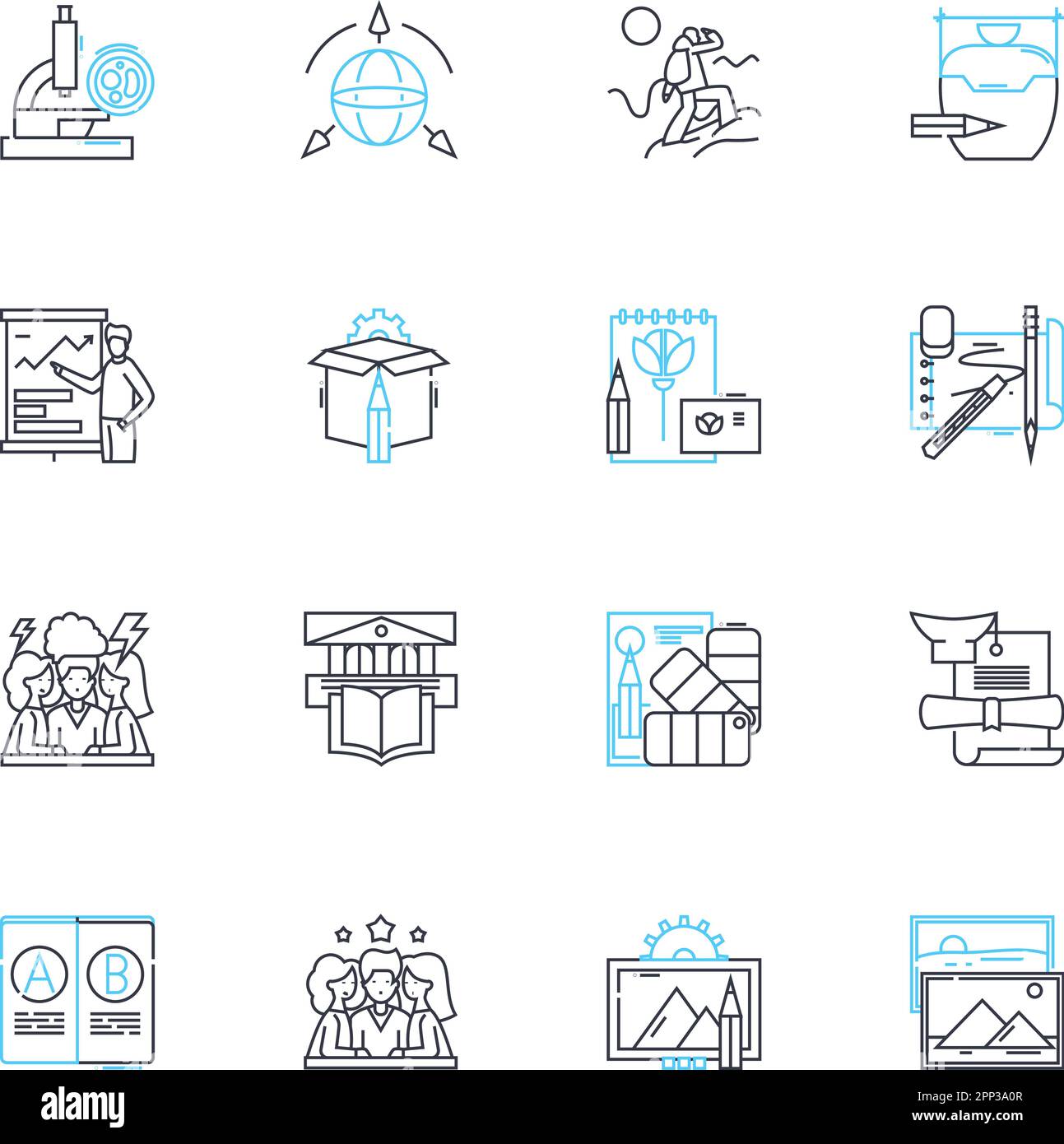 Academy linear icons set. Education, Learning, Instruction, Enrichment ... Academy linear icons set. Education, Learning, Instruction, Enrichment ...