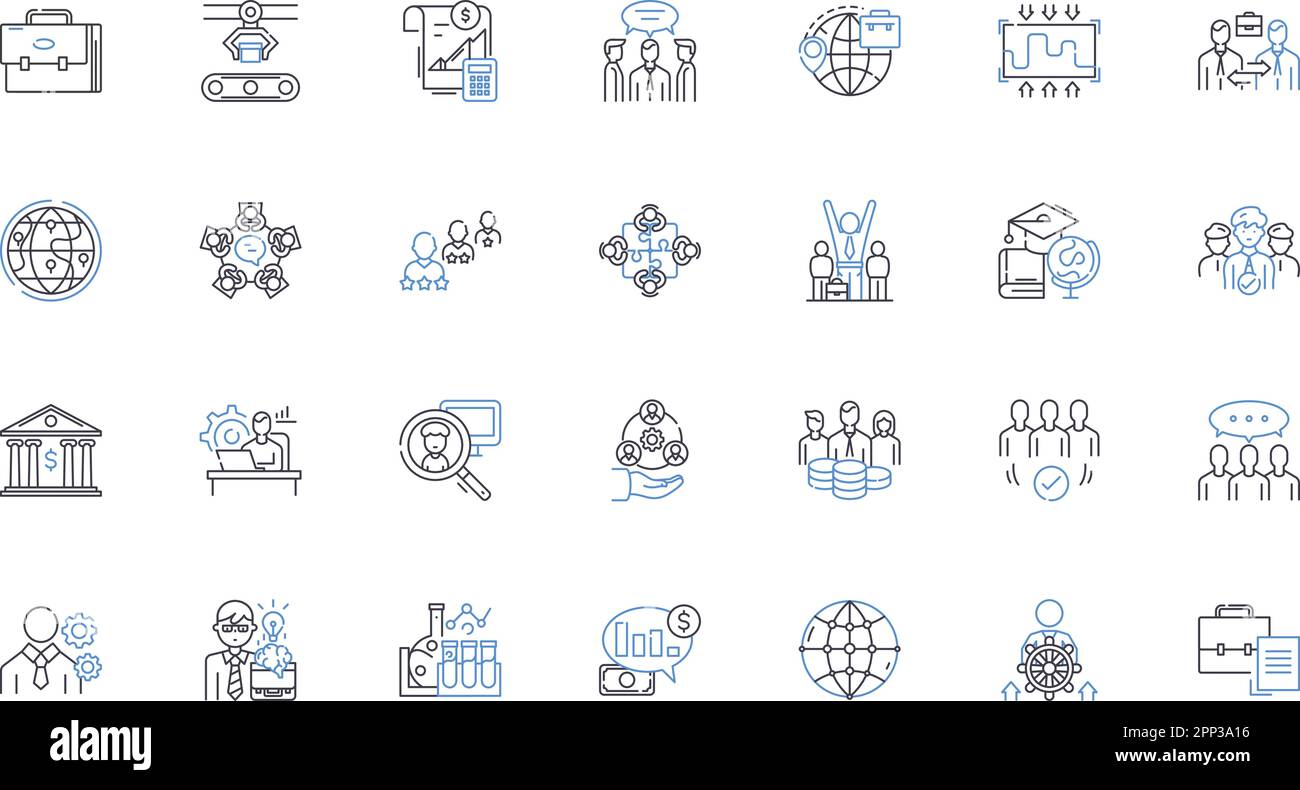 Digital proficiency line icons collection. Digital competence ...