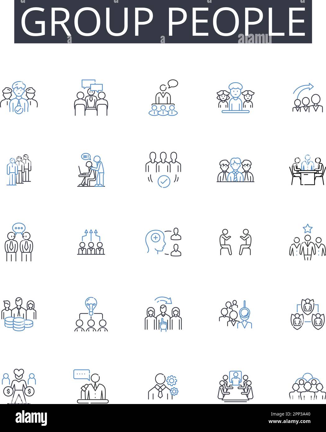 Group people line icons collection. Automation, Robotics, Machine ... Group people line icons collection. Automation, Robotics, Machine ...