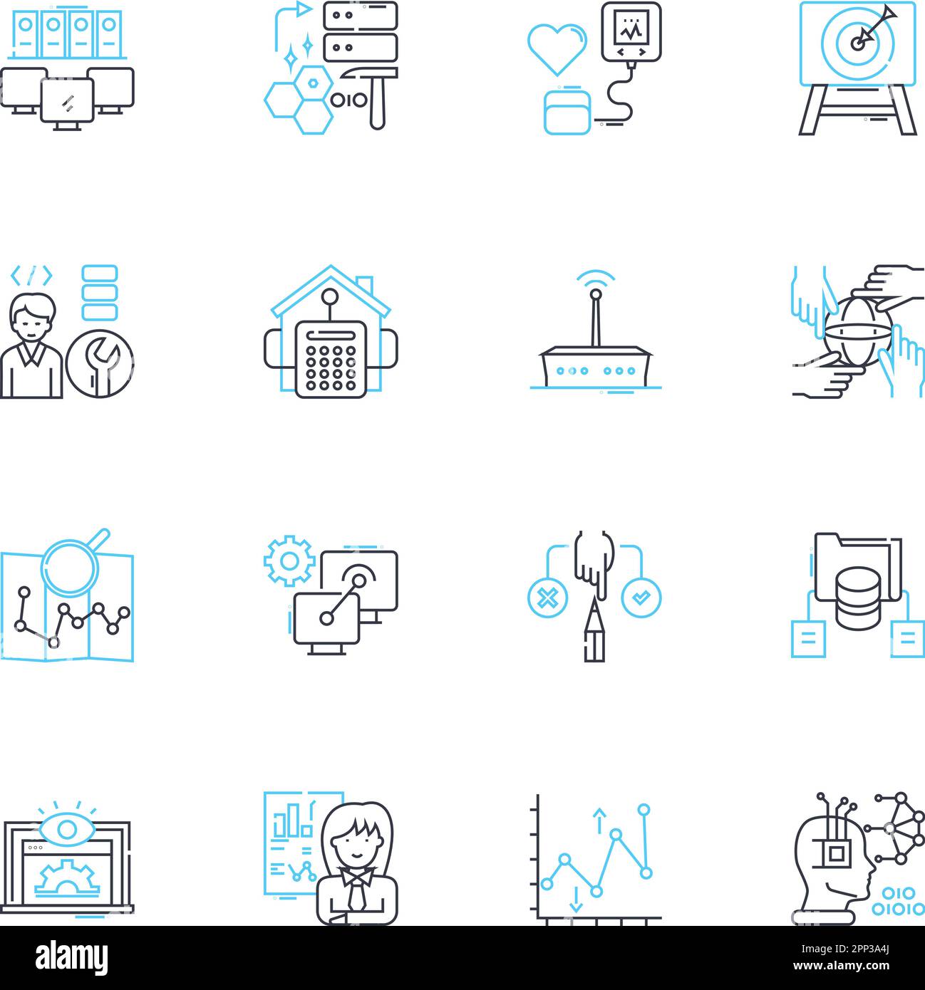 Recordkeeping Methods Linear Icons Set Digitization Organization