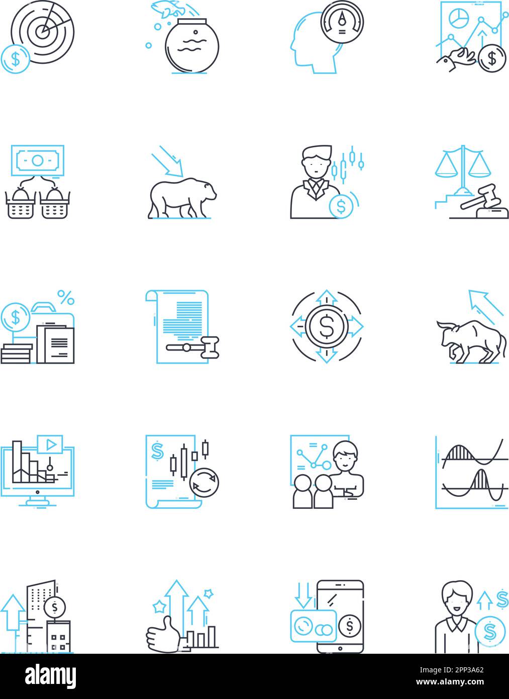 Budget advising linear icons set. Frugal, My-saving, Wise, Practical ...