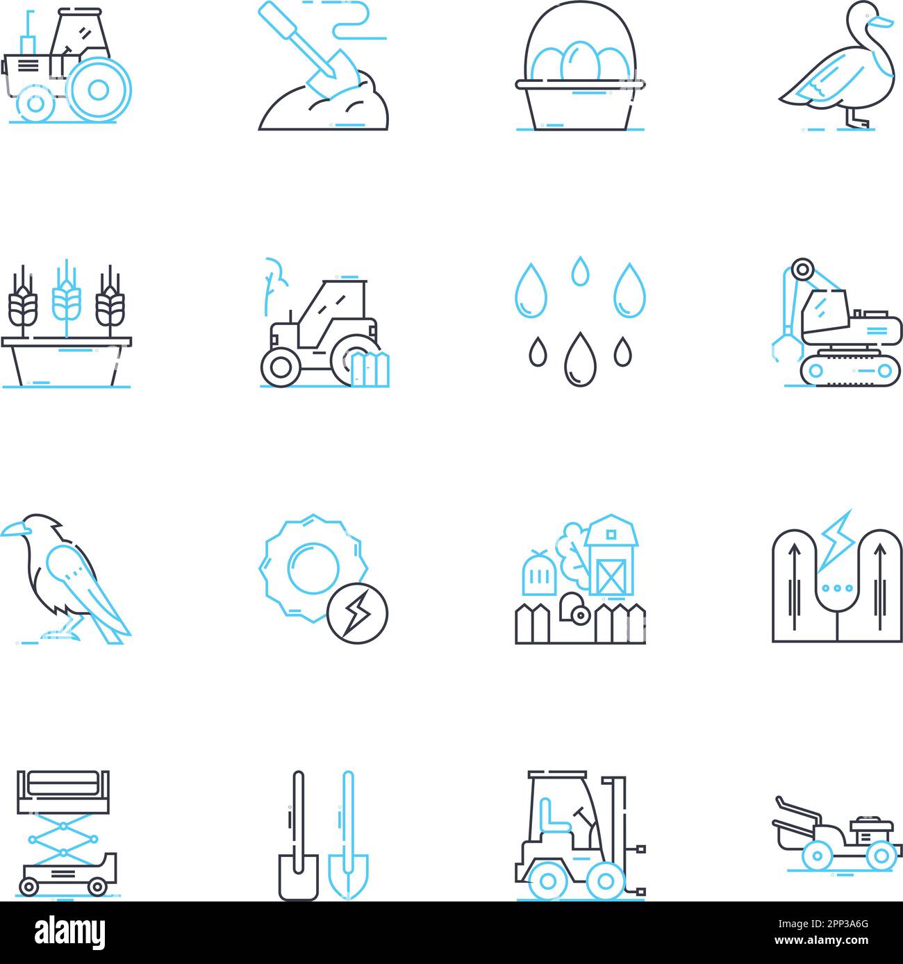 Livestock exposition linear icons set. Breeds, Competition, Exhibition ...