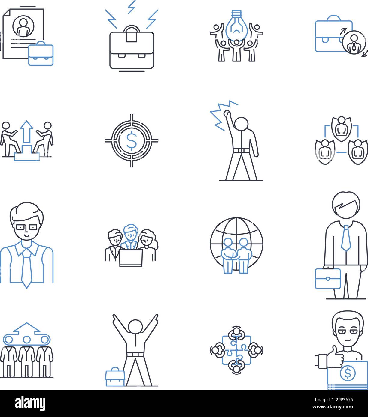 Business management line icons collection. Leadership, Strategy ...