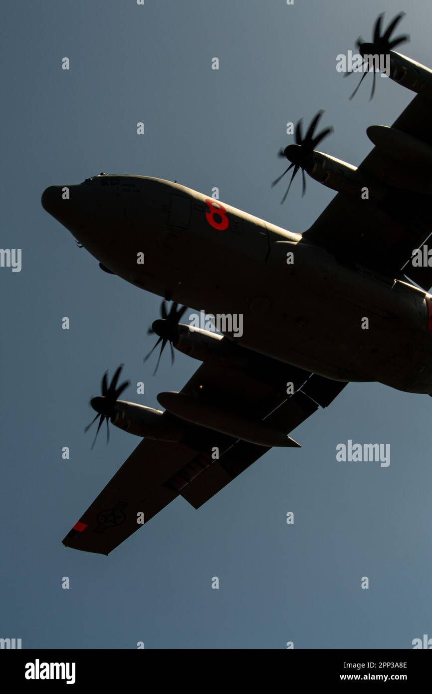A U.S. Air National Guard C-130 aircraft equipped with the Modular ...