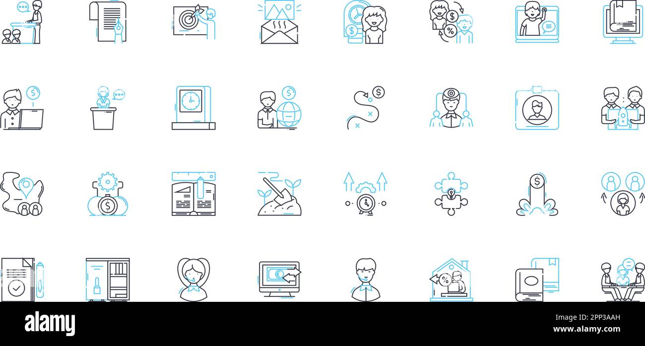 Automotive Parts linear icons set. Engine, Transmission, Suspension ...