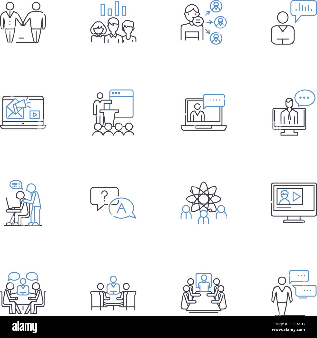 Prattling folks line icons collection. Gossip, Talking, Chattering ...