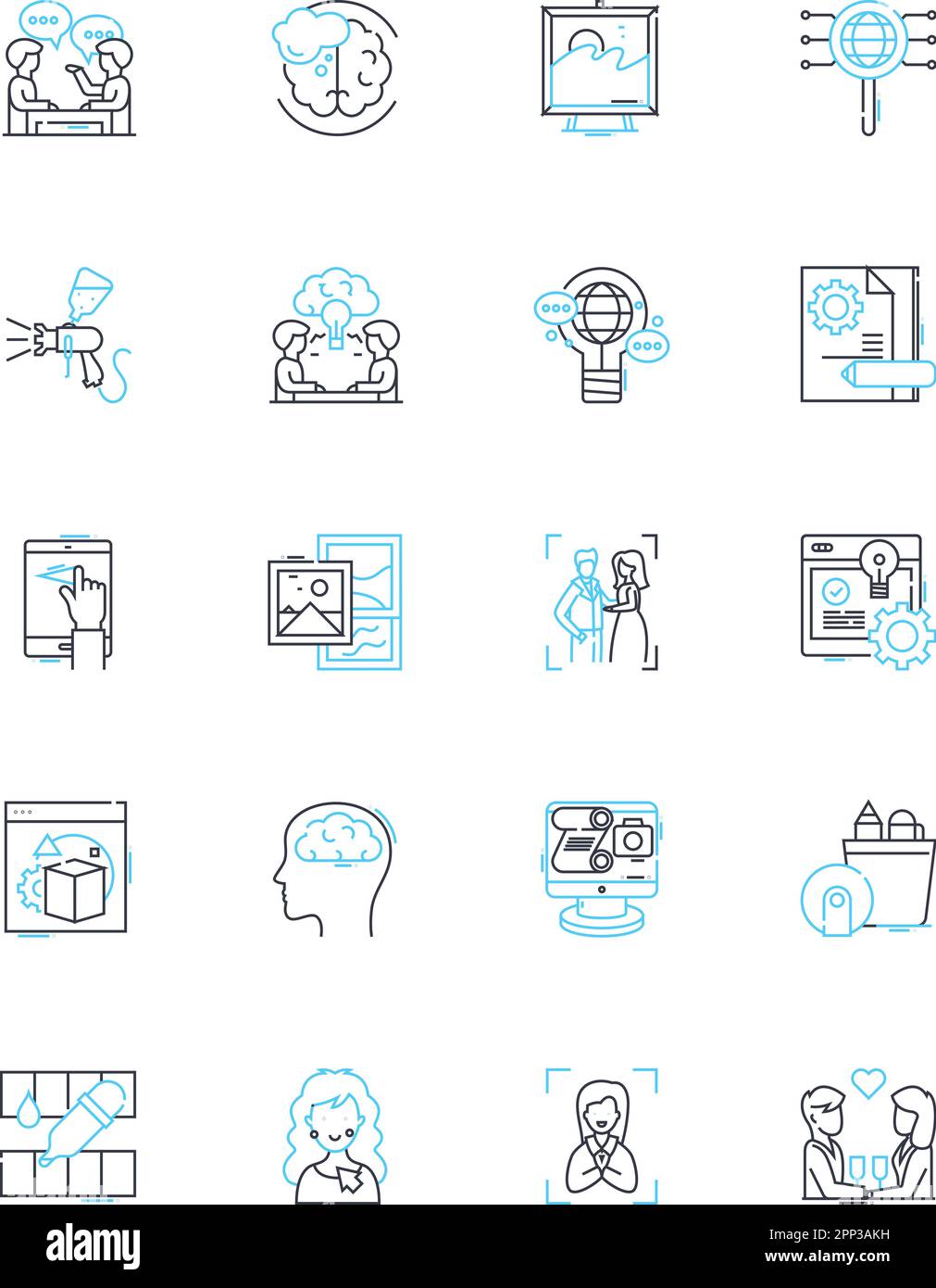 Food service linear icons set. Catering, Restaurant, Delivery ...